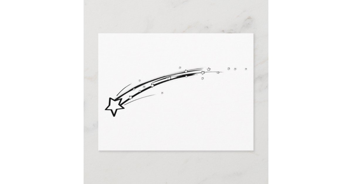Black and White Shooting Star Postcard | Zazzle
