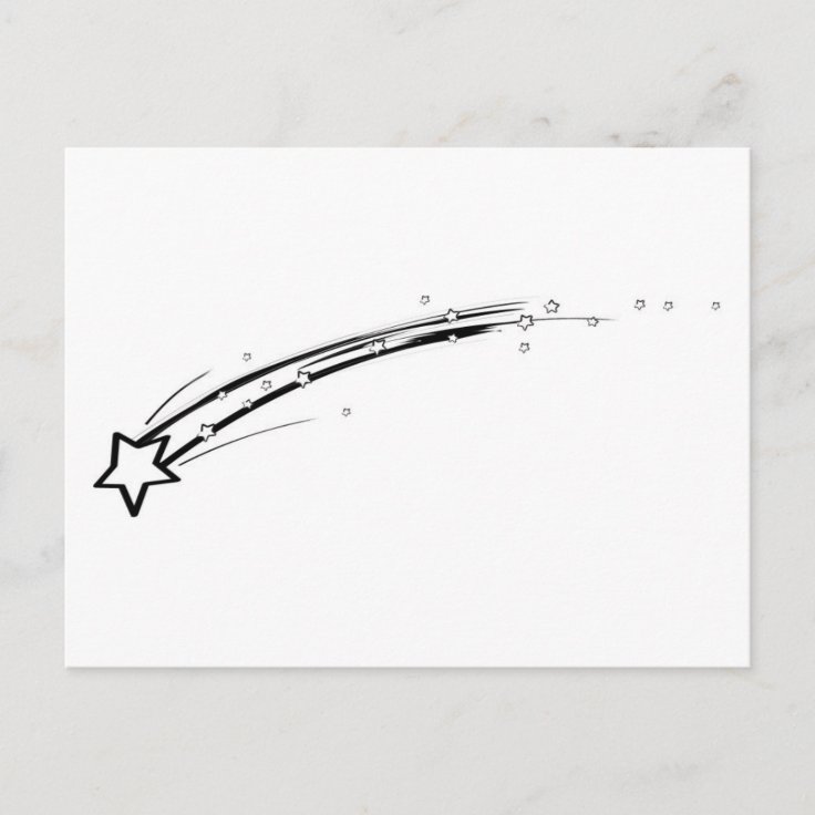 Black and White Shooting Star Postcard | Zazzle