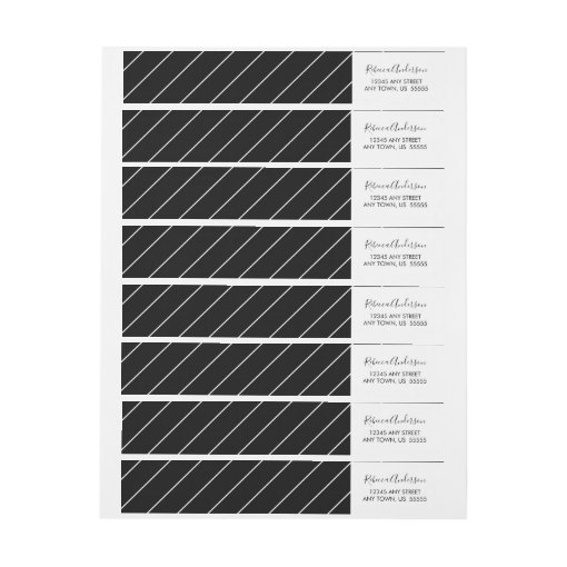 Black and White Simple and Elegant Wrap Around Label | Zazzle