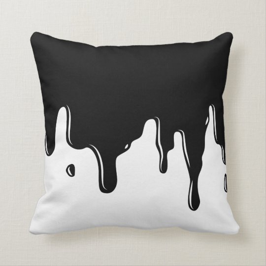 Black and White Slime Dripping Throw Pillow | Zazzle.com