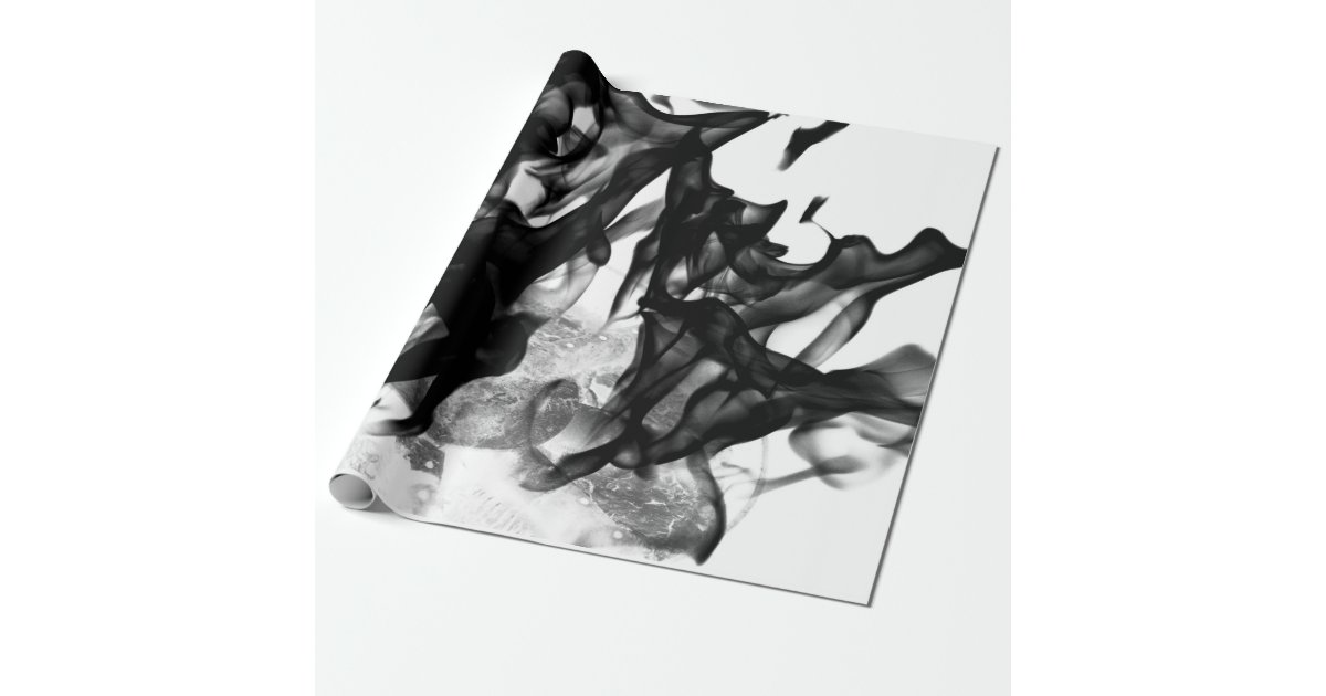 Black and White Smoke Wrapping Paper | Zazzle