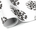 Black and White Snowflake Pattern Wrapping Paper | Zazzle