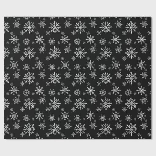Black and White Snowflake Wrapping Paper | Zazzle