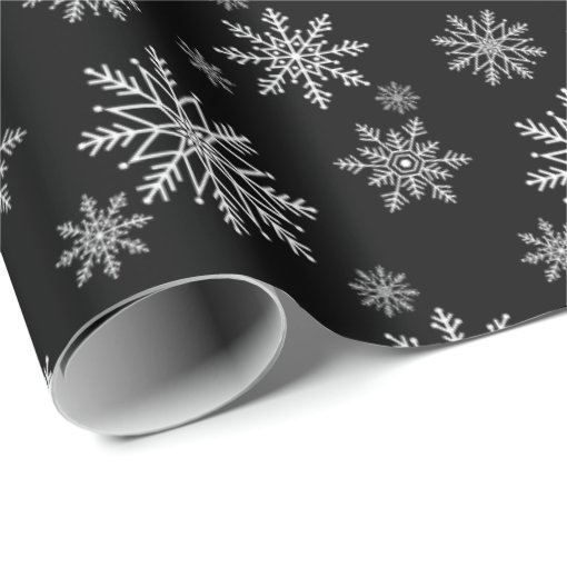 Black and White Snowflake Wrapping Paper | Zazzle