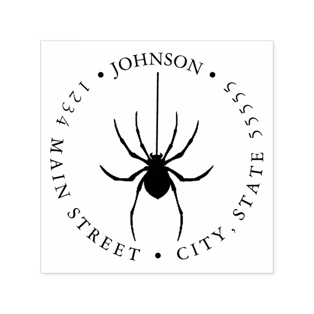 Black and White Spider Silhouette Return Label Self-inking Stamp | Zazzle