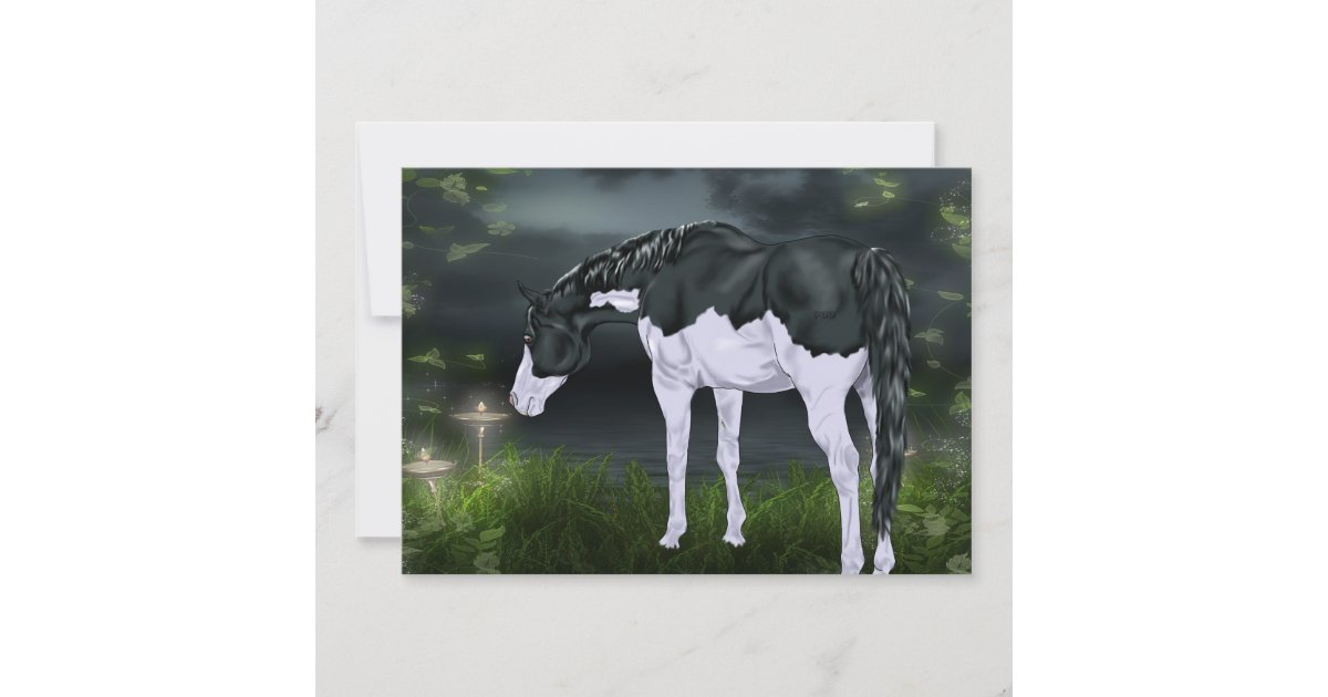 Black and White Splash Frame Paint Horse Print | Zazzle