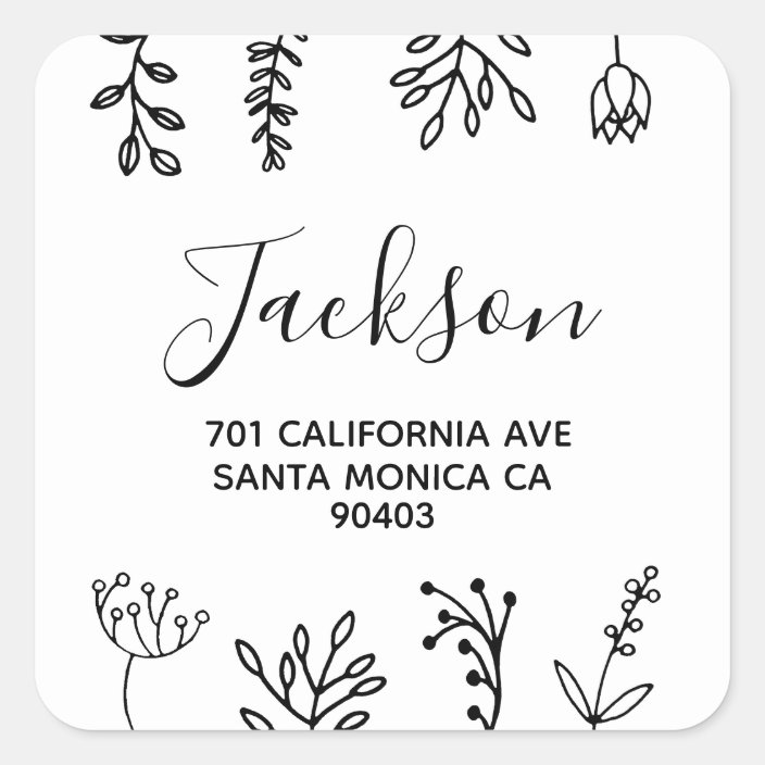 black and white square sticker | Zazzle.com