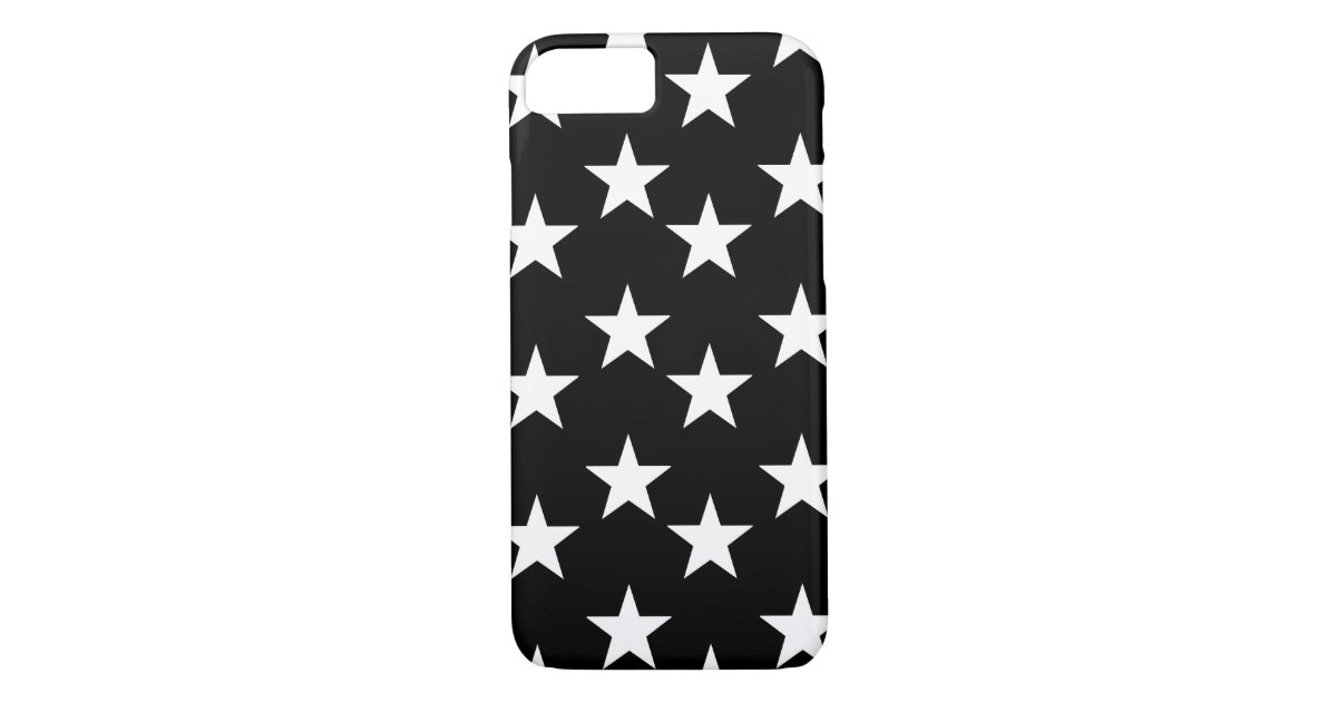 Black and White Star Print Phone Case | Zazzle.com