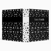 Black and White Stars Name Binder | Zazzle