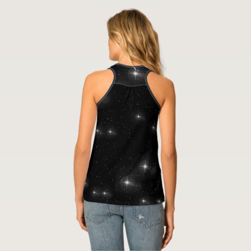 Black and White Stars Starry Night Galaxy Universe Tank Top | Zazzle