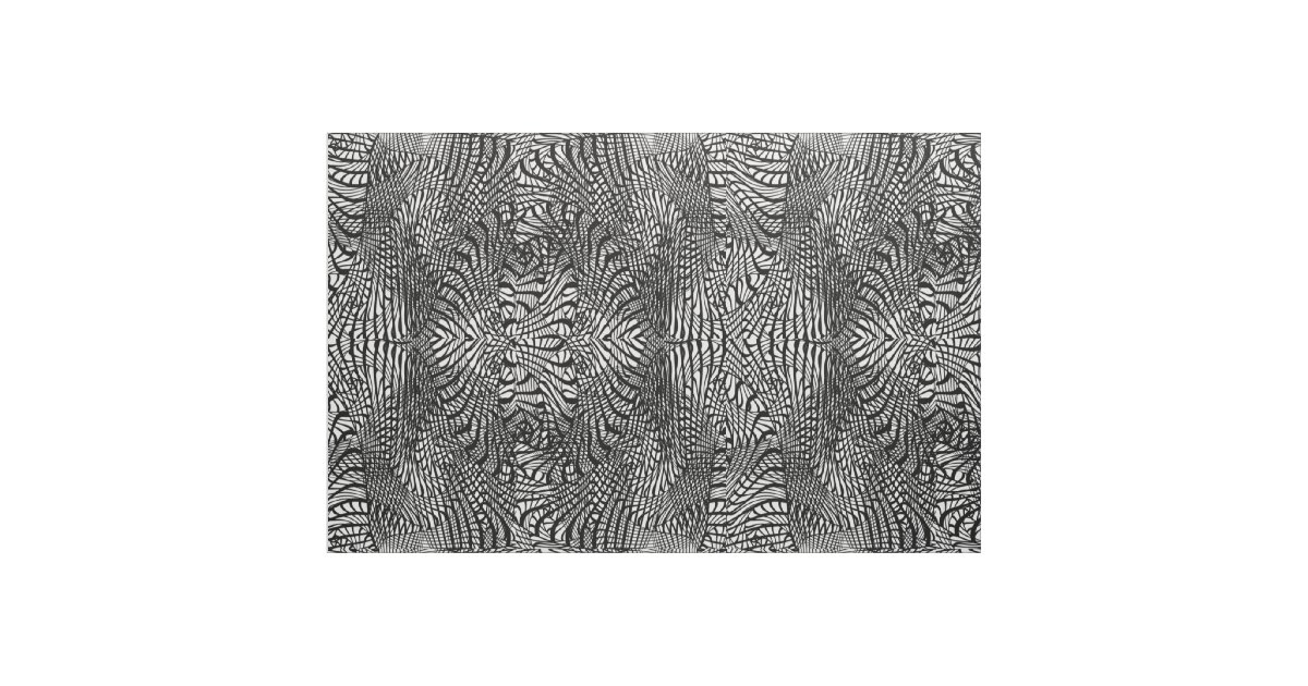 Black and White Striking Abstract Print Fabric | Zazzle.com