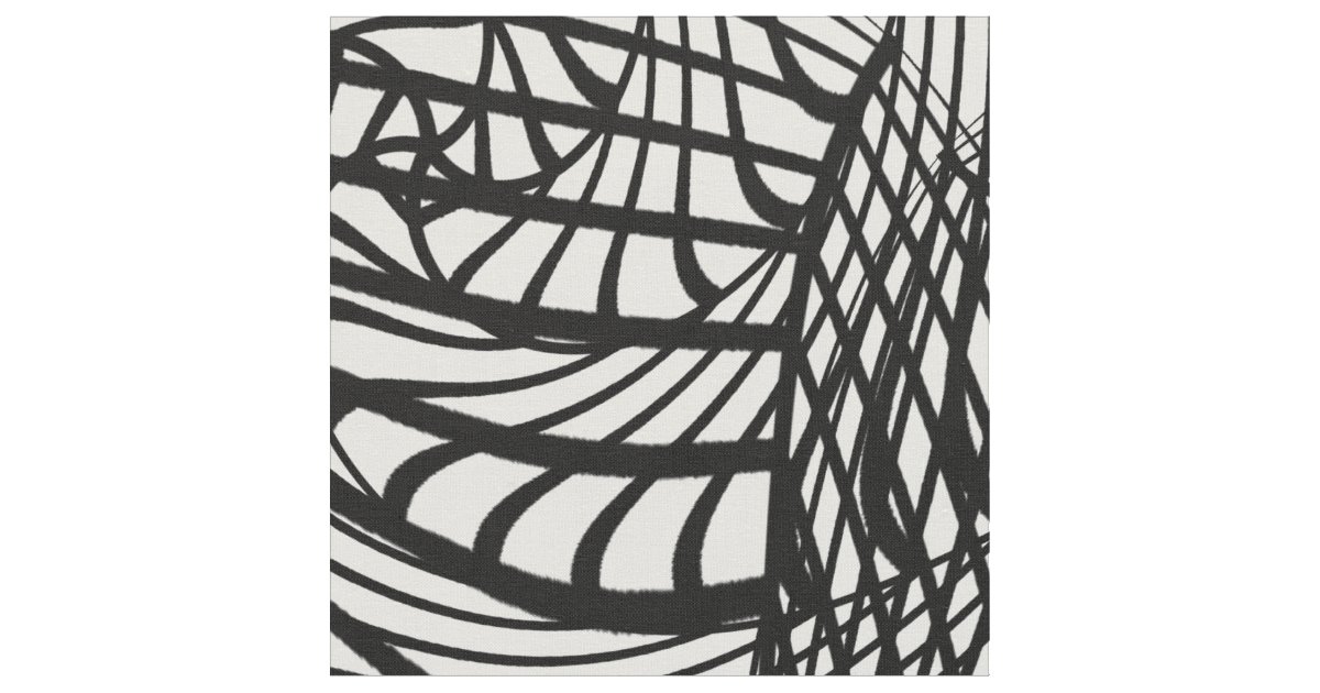 Black and White Striking Abstract Print Fabric | Zazzle.com
