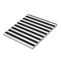 Black and White Stripe | Striped Design Ceramic Tile | Zazzle