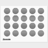 Black and White Stripe | Striped Design Classic Round Sticker | Zazzle