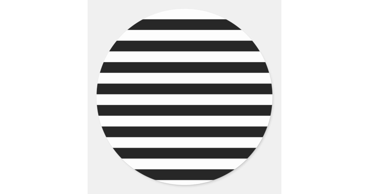 Black and White Stripe | Striped Design Classic Round Sticker | Zazzle