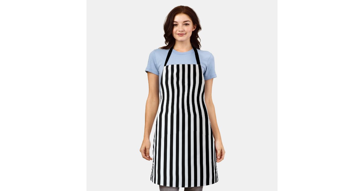 Black and White Striped Apron | Zazzle
