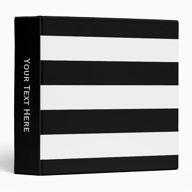 Black and White Striped Binder | Zazzle