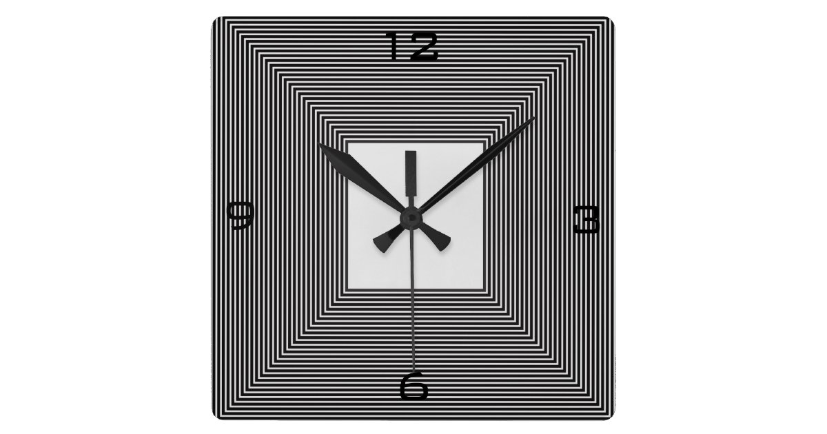 Black and White Striped>Wall Clock | Zazzle.com