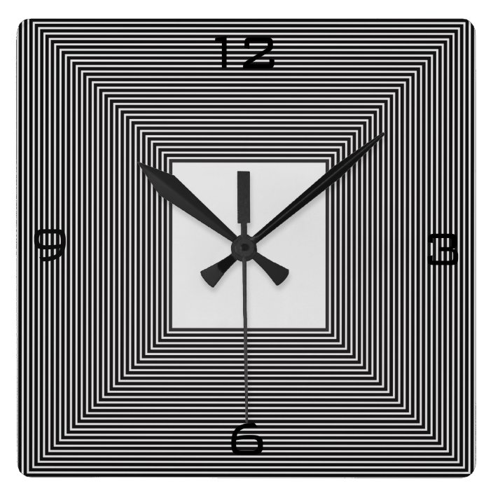 Black and White Striped>Wall Clock | Zazzle.com