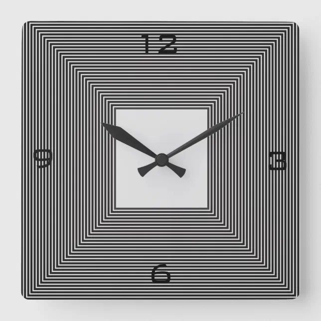 Black and White Striped>Wall Clock | Zazzle