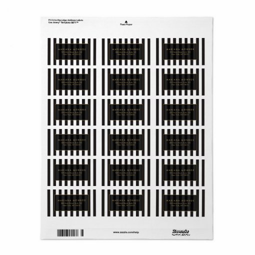 Black and White Stripes Address Label | Zazzle