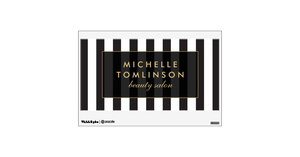 Black and White Stripes Beauty Salon Wall Decal | Zazzle