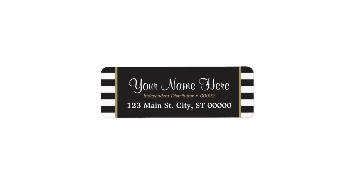 Black and White Stripes - Gold - Labels | Zazzle
