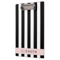 Black and White Stripes, Striped, Lines, Your Name Clipboard | Zazzle