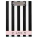 Black and White Stripes, Striped, Lines, Your Name Clipboard | Zazzle