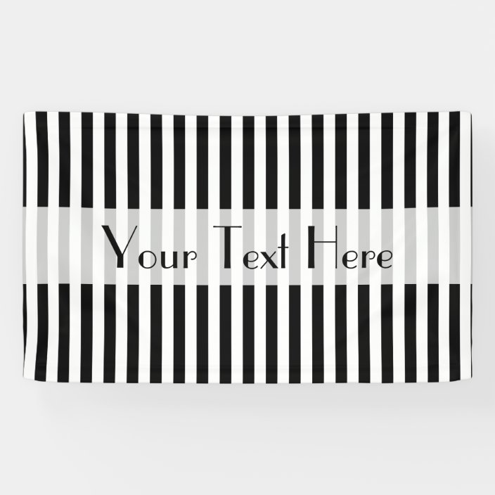 Black and White Stripes, Striped Pattern, Lines Banner | Zazzle.com