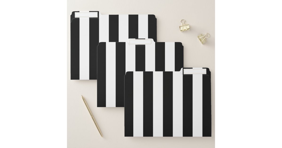 Black and White Stripes, Striped Pattern, Lines File Folder | Zazzle