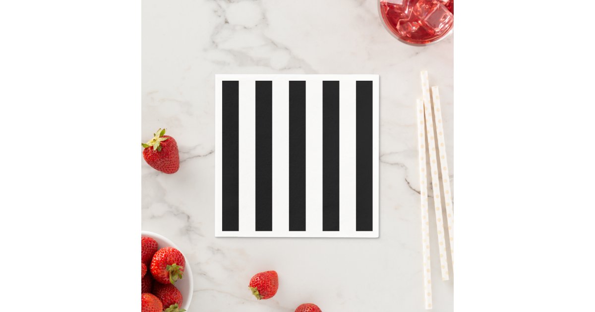 Black and White Stripes, Striped Pattern, Lines Napkins | Zazzle