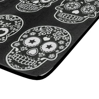 Black and White Sugar Skull Cutting Board | Zazzle