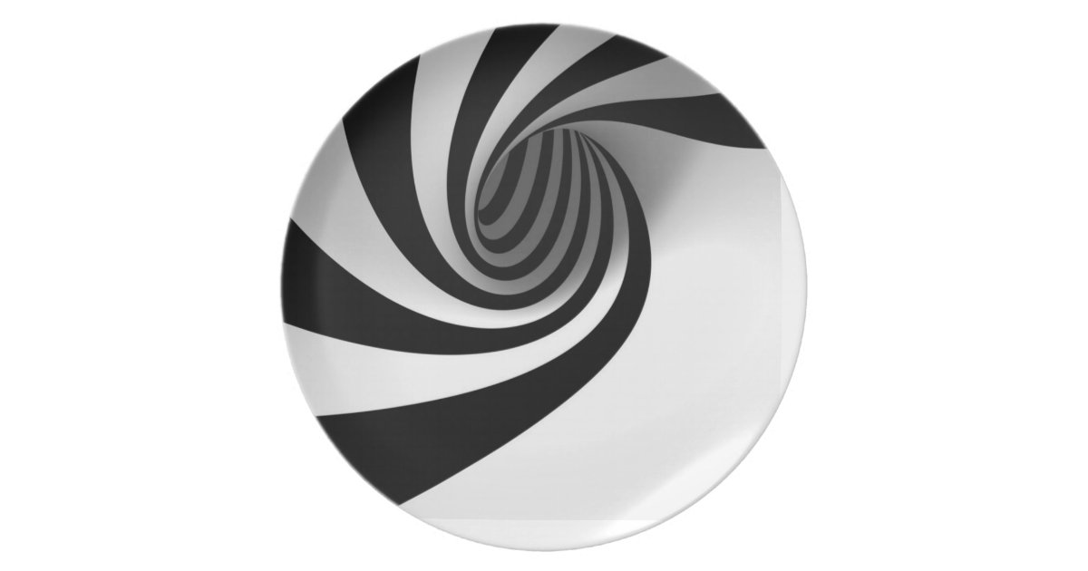 Black and White Swirl Plate | Zazzle