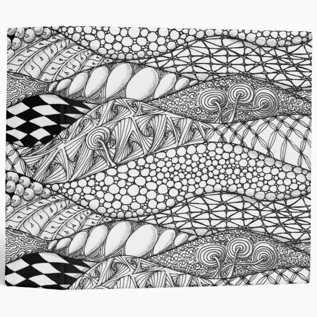 Black and White Tangled Mountains 3 Ring Binder | Zazzle