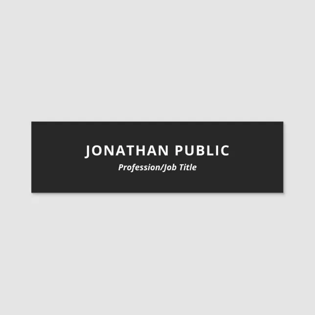 Black And White Template Modern Professional Clean Name Tag | Zazzle