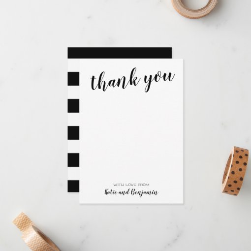 Black and White Thank You Notes | Zazzle