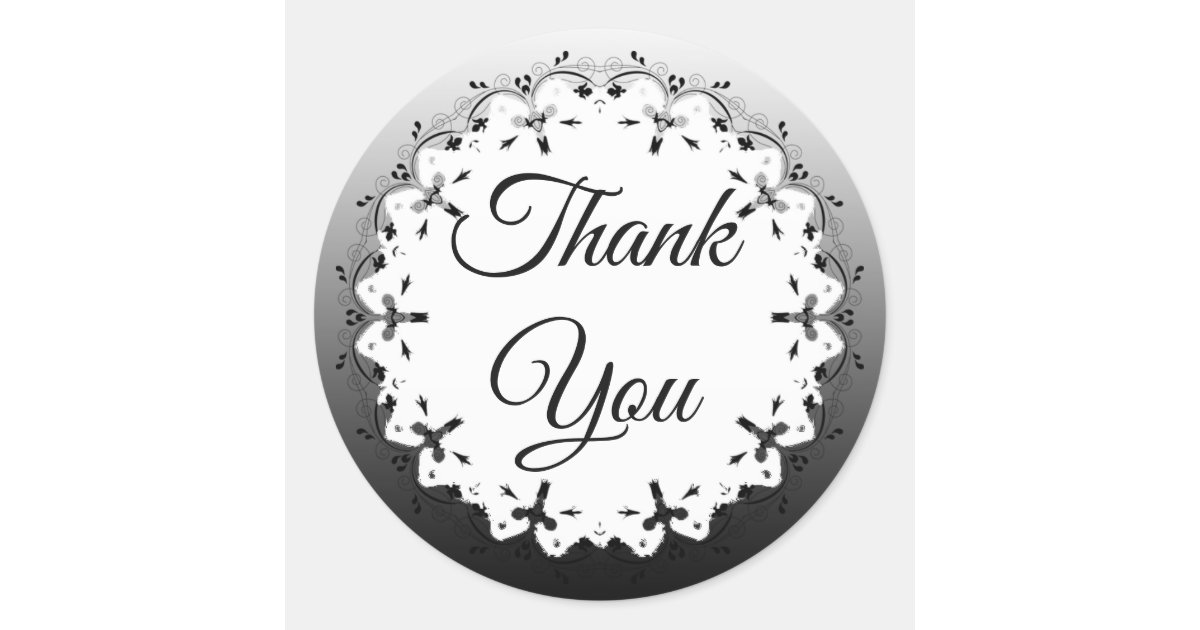 Black and White Thank You Stickers | Zazzle