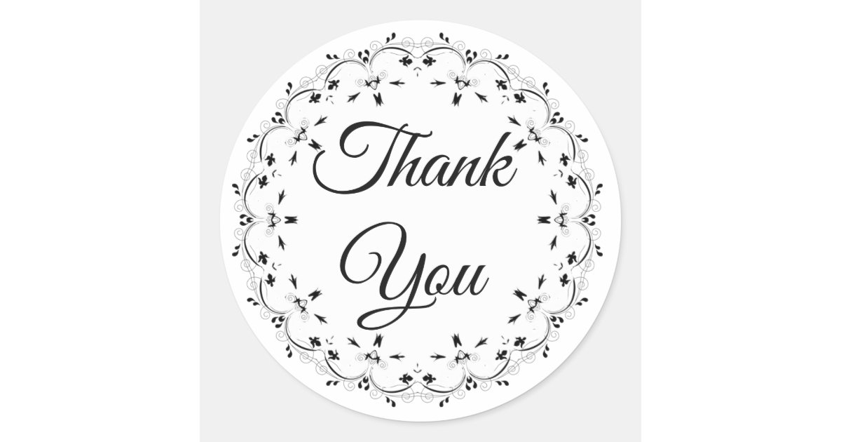 Black and White Thank You Stickers | Zazzle