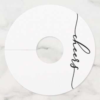 Black and White Theme Party Wine Glass Tag | Zazzle