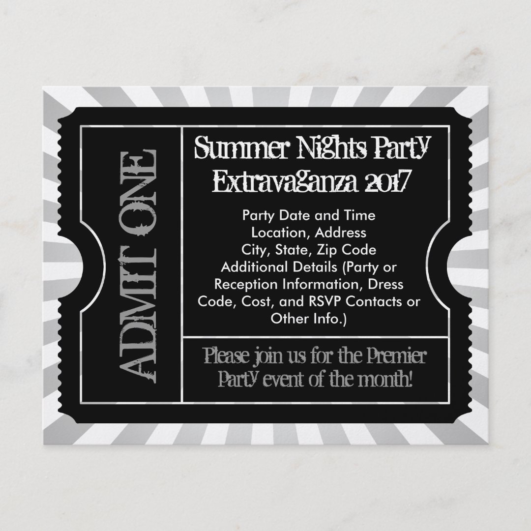Black and White Ticket Flyers, Custom Printing Flyer | Zazzle