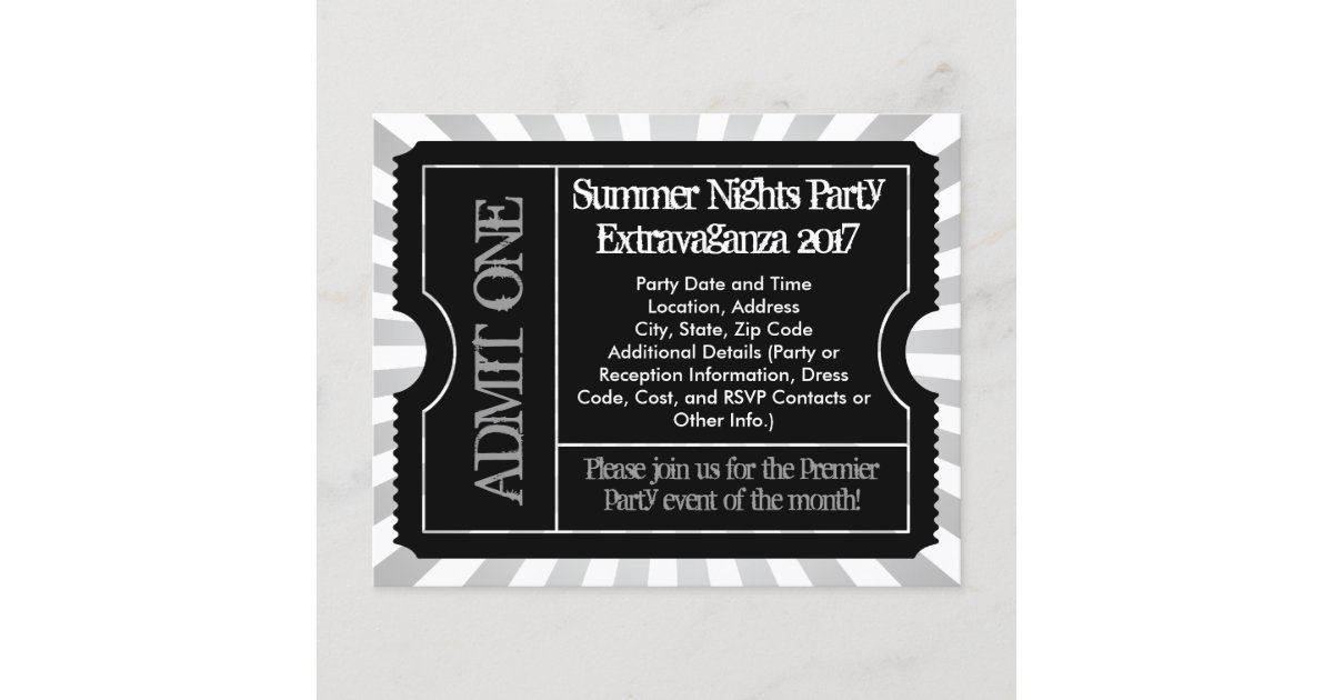 Black and White Ticket Flyers, Custom Printing Flyer | Zazzle