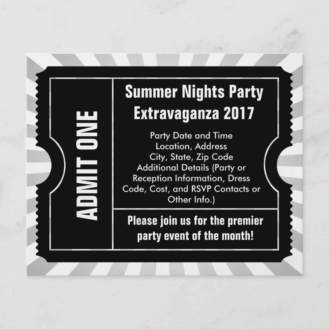 Black and White Ticket Flyers, Custom Printing Flyer | Zazzle