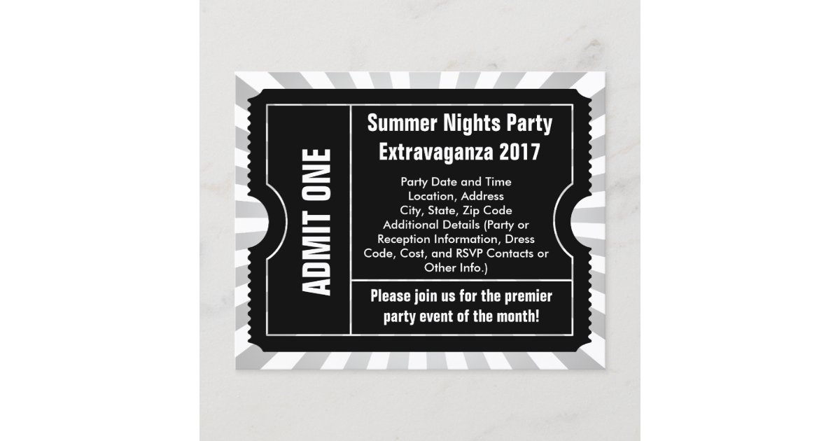 Black and White Ticket Flyers, Custom Printing Flyer | Zazzle