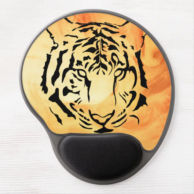 Black and White Tiger Silhouette Gel Mouse Pad | Zazzle