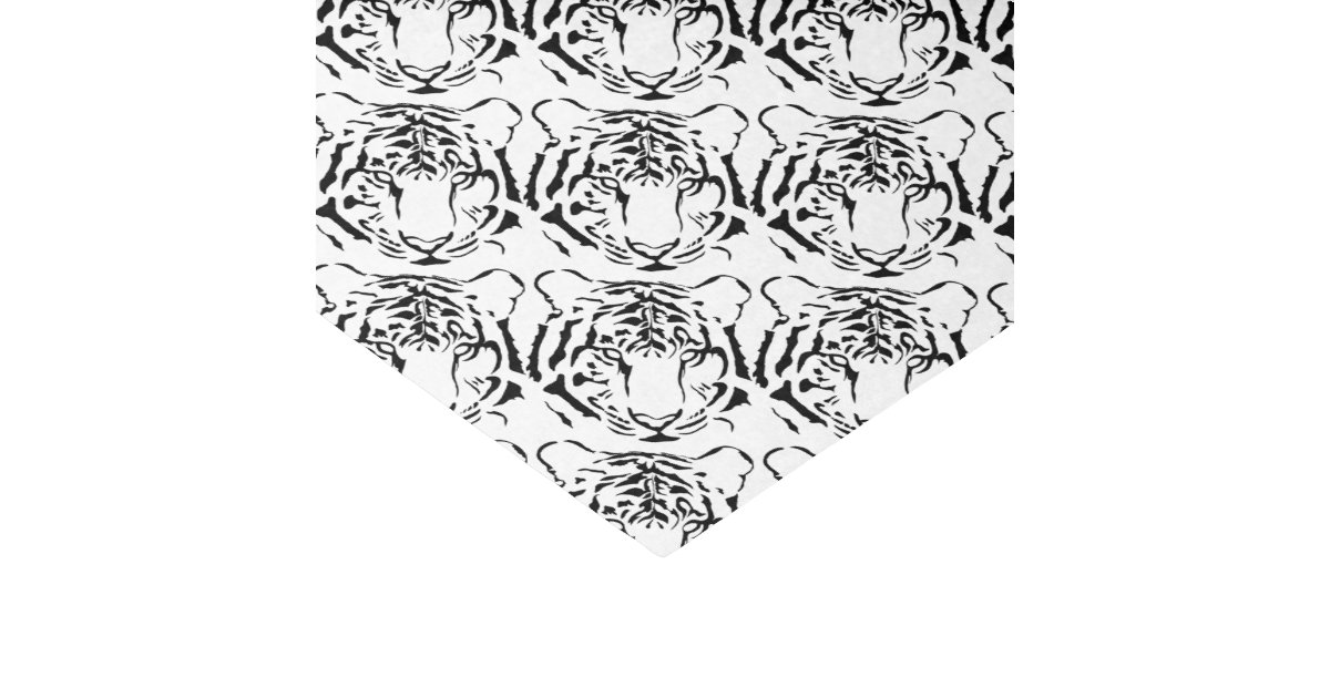 Black and White Tiger Silhouette Tissue Paper | Zazzle