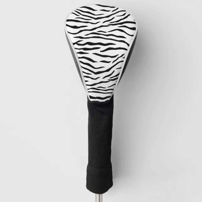 Black and White Tiger Stripes Golf Head Cover | Zazzle