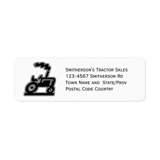 Black and White Tractor Graphic Label | Zazzle.com