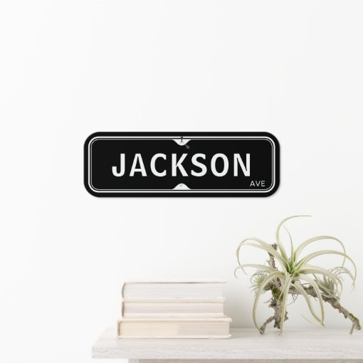 Black and white traditional custom street name metal sign | Zazzle