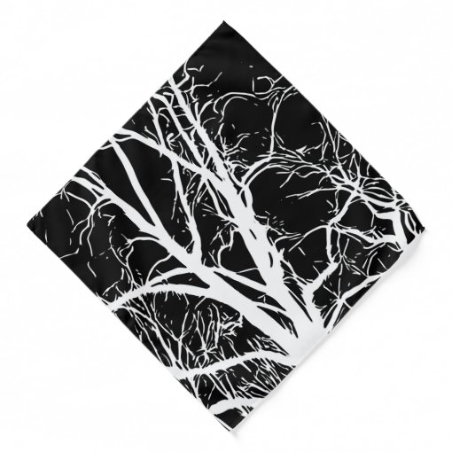 Black and White Trees Branches Abstract Pattern Bandana | Zazzle